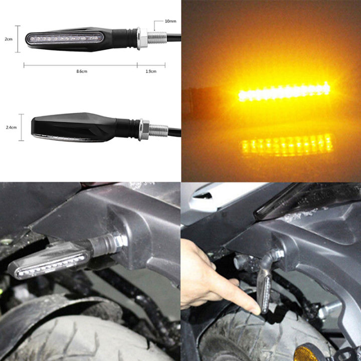 Universal Motorcycle Motorbike LED Turn Signal Indicator Binker Lamp ...