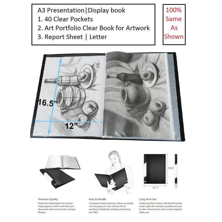ZSSI | A3 Presentation book | Display book | sheet file | 40 Clear ...