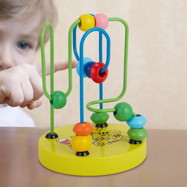 Wooden Colorful Bead Maze | Animal Bead Mazes, Wooden Roller Coaster ...