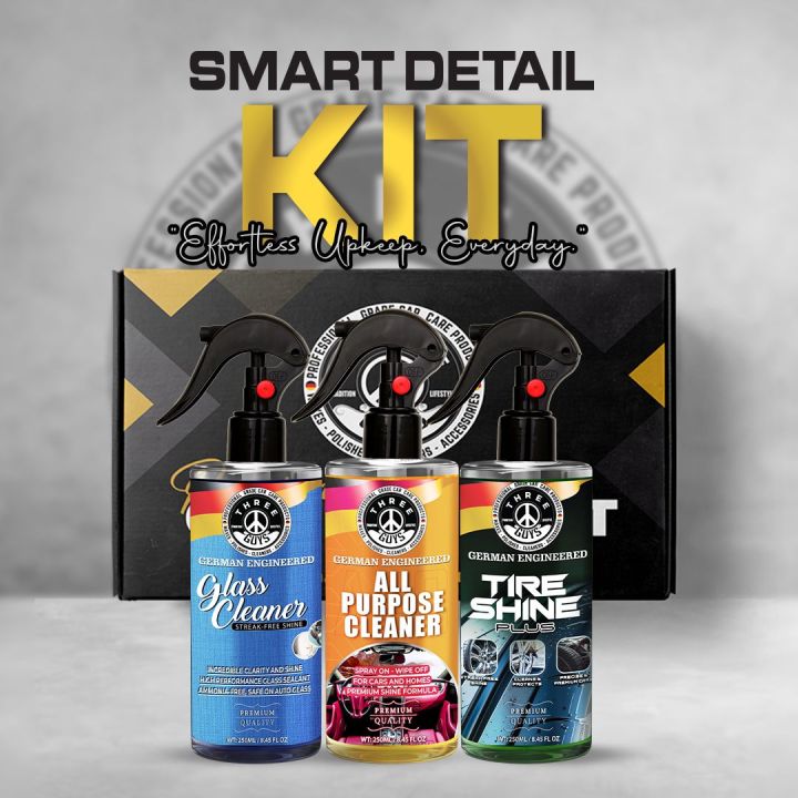 THREE GUYS Smart Detail Kit – Everyday Car Cleaning Kit | APC + Glass ...