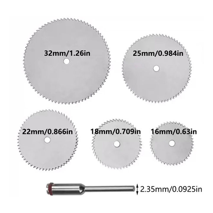 6Pcs/set Stainless Steel Slice Metal Cutting Disc With 1 Mandre For ...