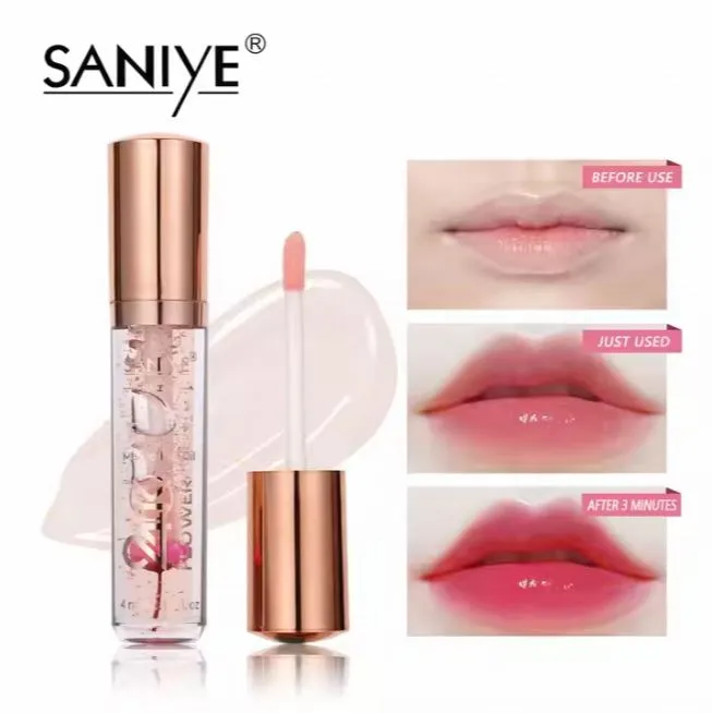 24K Gold Foil Moisturizing Lip Oil Superimposed Lip Gloss Dried Flower ...