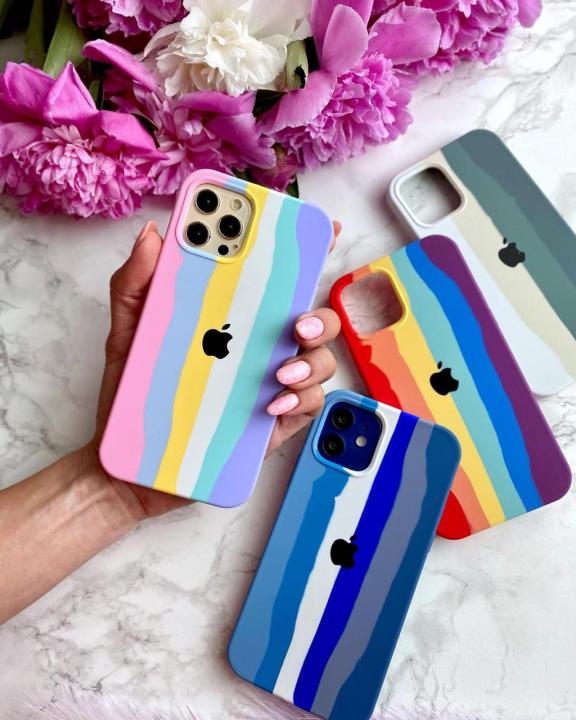 Silicone Rainbow Case for iPhone 7/8 to 15 Pro Max, Premium Quality ...