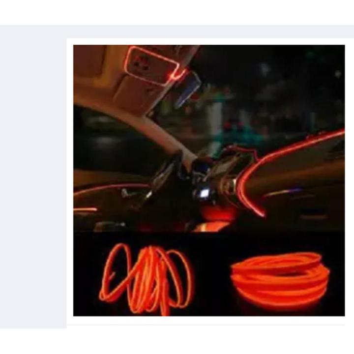 ORANGE 2M NEON WIRE COLD LIGHT FLEXIBLE GLOW STRIP ROLE EL WIRE | Daraz.pk
