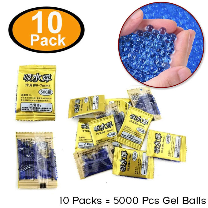 Pack of 10 - 5000 Pcs Gel Balls - Per Pack 500 Pcs Blaster Gel Balls ...