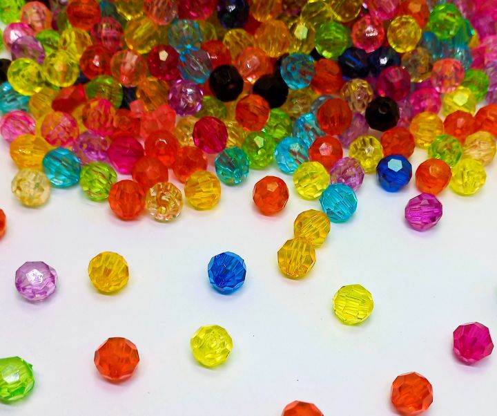 Pack of 50pcs, Acrylic Multi Color Beads, about 8mm, DIY Art & Craft ...