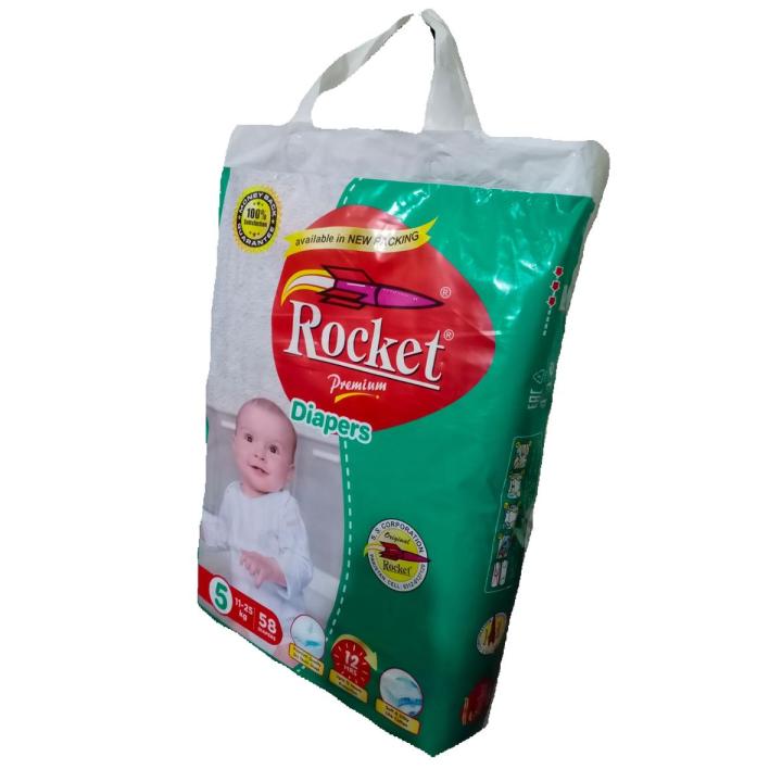Rocket diaper all size, Premium quality Diaper 11-25 kg, 58 Pieces ...