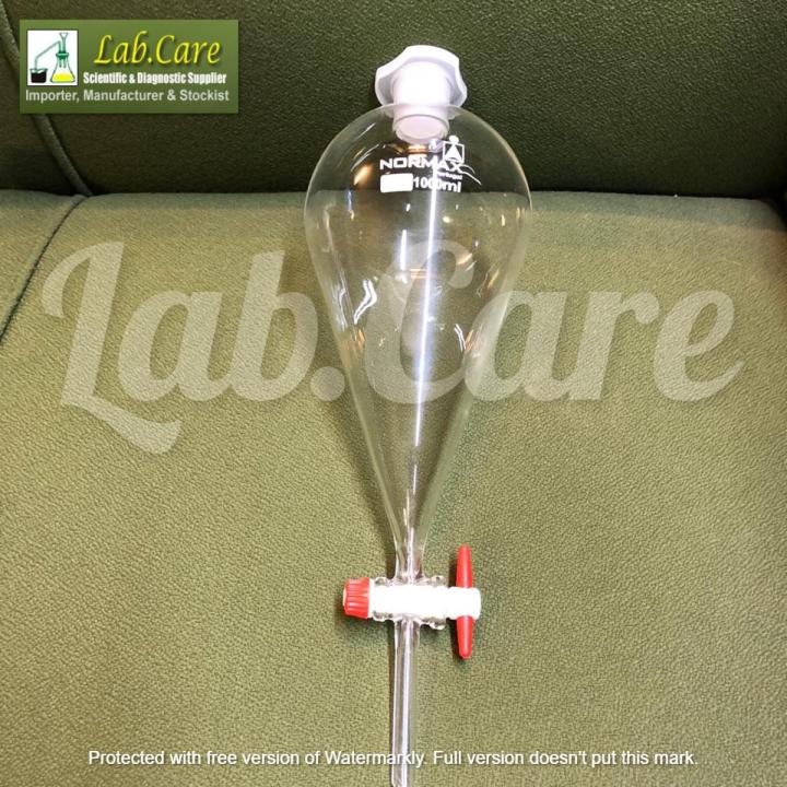 1000mL Separatory or Separating Funnel with PTFE Stopper Valve | Lab ...