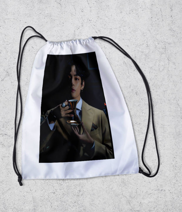 V map of the soul 7 Picture Taehyung BTS Drawstring Bag | Daraz.pk