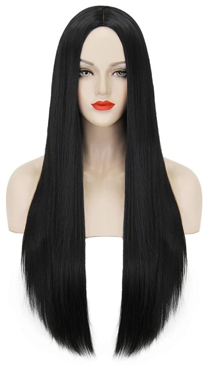 32 inch Long Full Head Hair Wig extension For Girls Natural Black color ...
