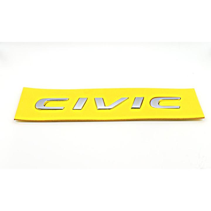ABS CHROME Civic REAR TRUNK LETTERS BADGE EMBLEM FOR HONDA CIVIC X ...