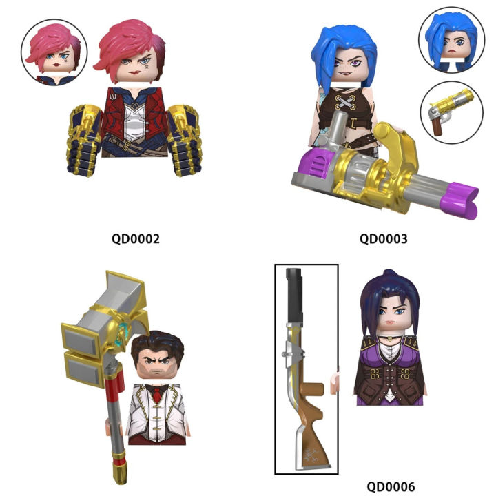 【Pocket king VOX 】LoL Buildg Block Hot Game Coplay Arcane Figure Vi ...