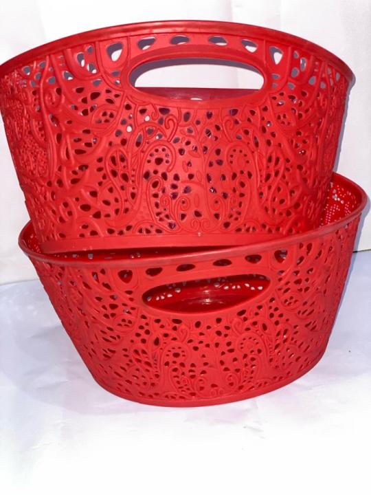 (pack of 6) tokri set with three different colour /storage basket ...