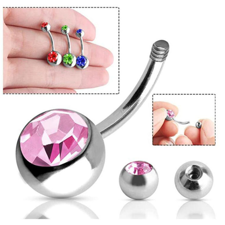Belly bars Belly button rings Shiny Women's and girls' Studs Navel ...