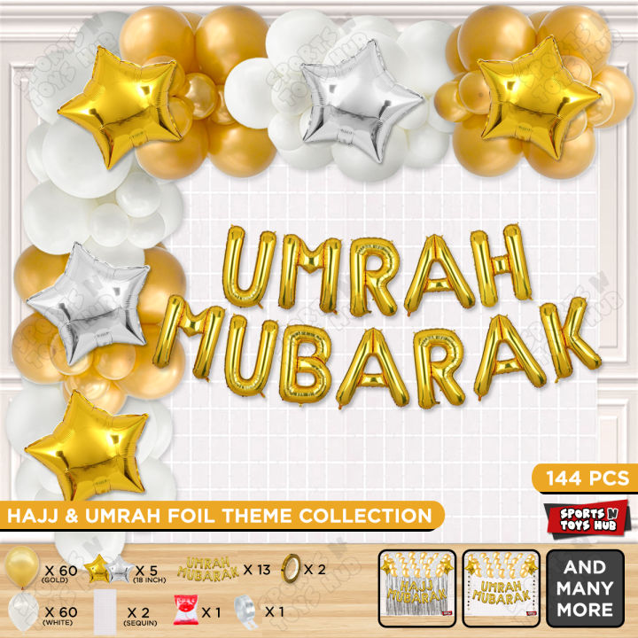 Umrah & Hajj Theme Set With Latex Ballons For Islamic Festive Occasions ...