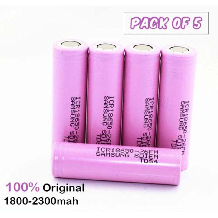 Pack of 5 Original 18650 3.7v Li-ion lithium ion cells | Daraz.pk