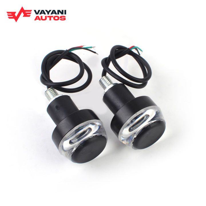 2pcs 12V Motorcycle Handlebar LED Light End Turn Signal Light Turn ...
