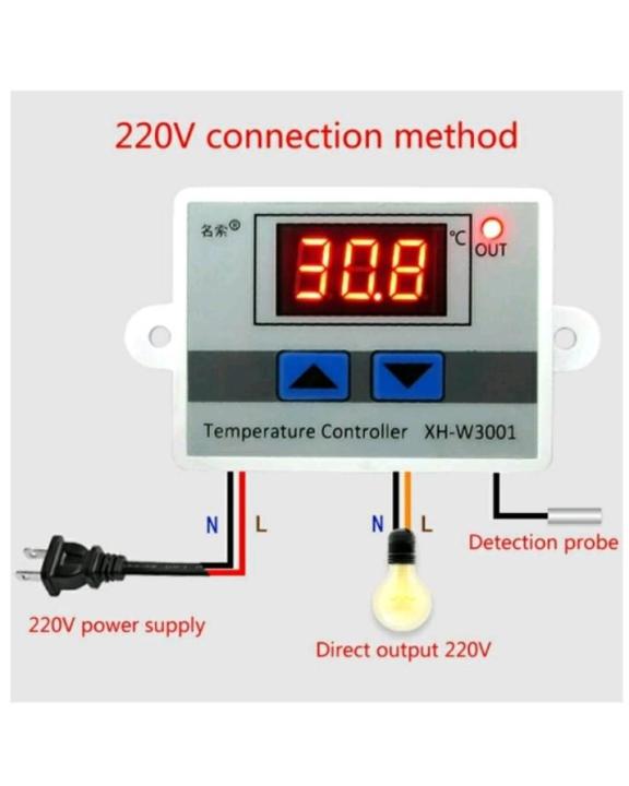 Digital LED Thermometer Temperature Controller AC220V 10A Thermostat ...