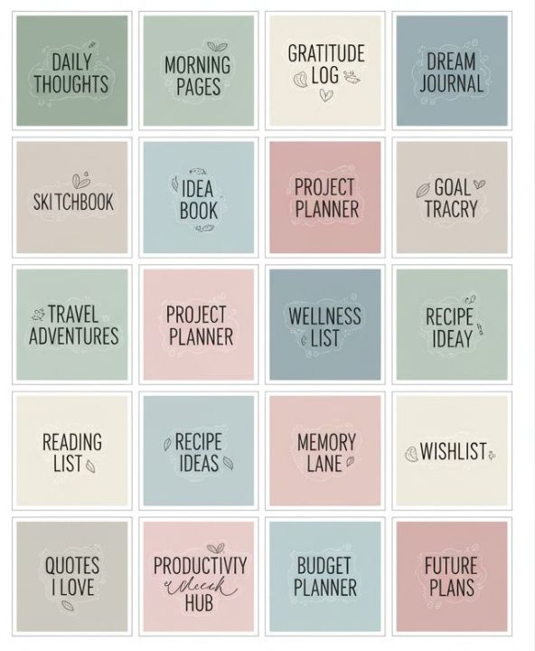 Journal Title Stickers Pack Of 20 Planner Labels Minimalist Journal ...