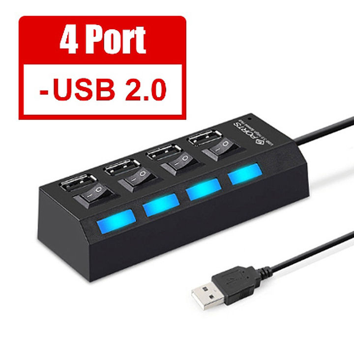 USB Hub 2.0 with Blue LED and On/Off Buttons [RMG Ready Stock ...