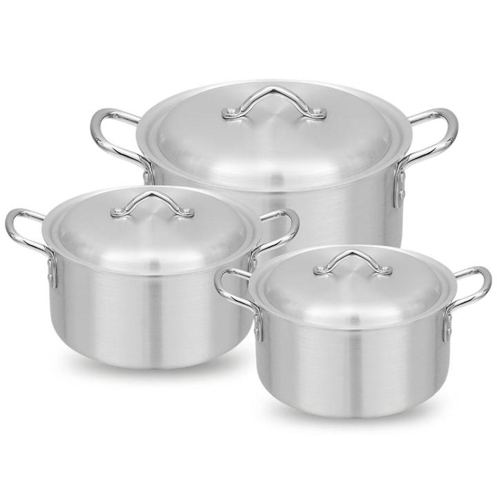 NATIONAL Silver Steel Cooking Pot Set (Pateli) (Degchi) Matel Finished ...