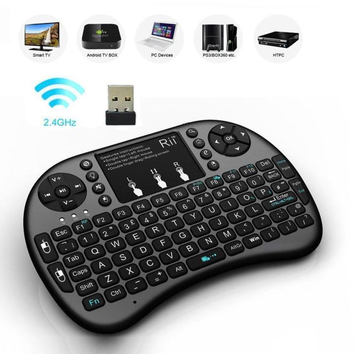 Backlit Remote Air Mouse Mini Keyboard with Touchpad Backlight Wireless ...