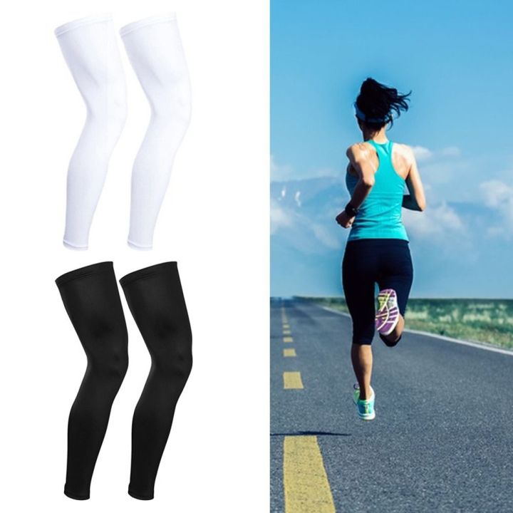 New Ice Silk Legs Sleeve UV Protection Non-Slip Knee Calf Sleeves ...
