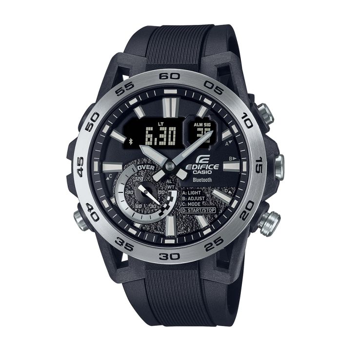 Casio Edifice Mens Black Stainless Steel Case Round Analog+Digital ...