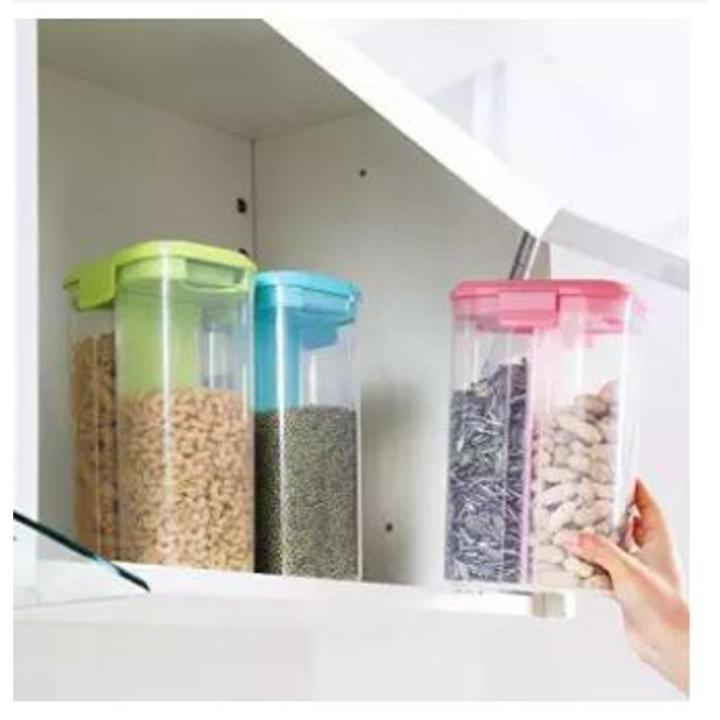 2 Partition Chamber Section Plastic 2.6L Air Tight Storage Box/ Grain ...