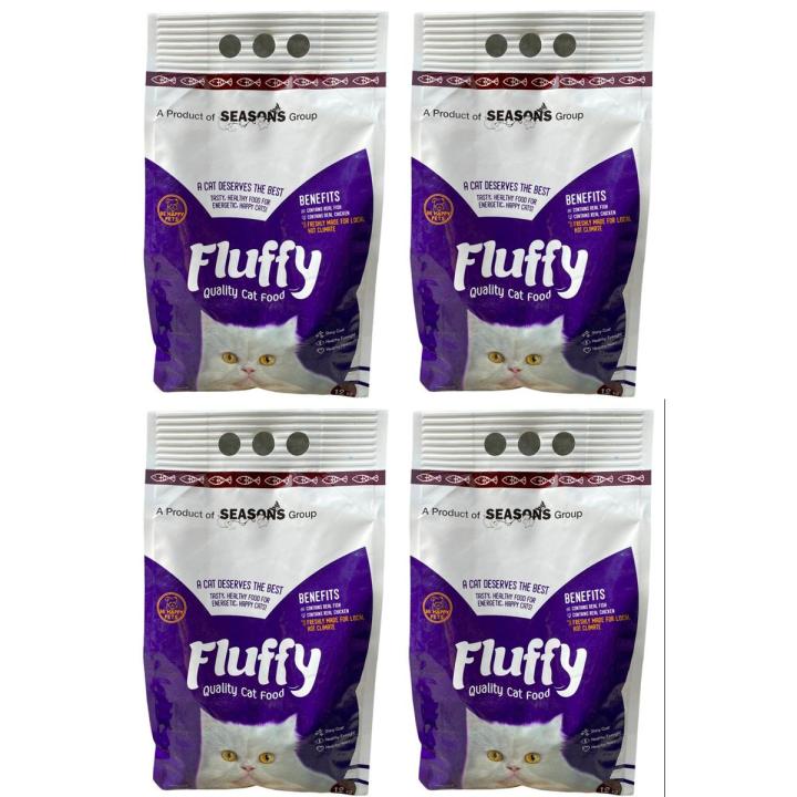 Fluffy Cat Food Pack of 4 - 1.2 KG Pack - Healthy Quality Dry Cat Food ...