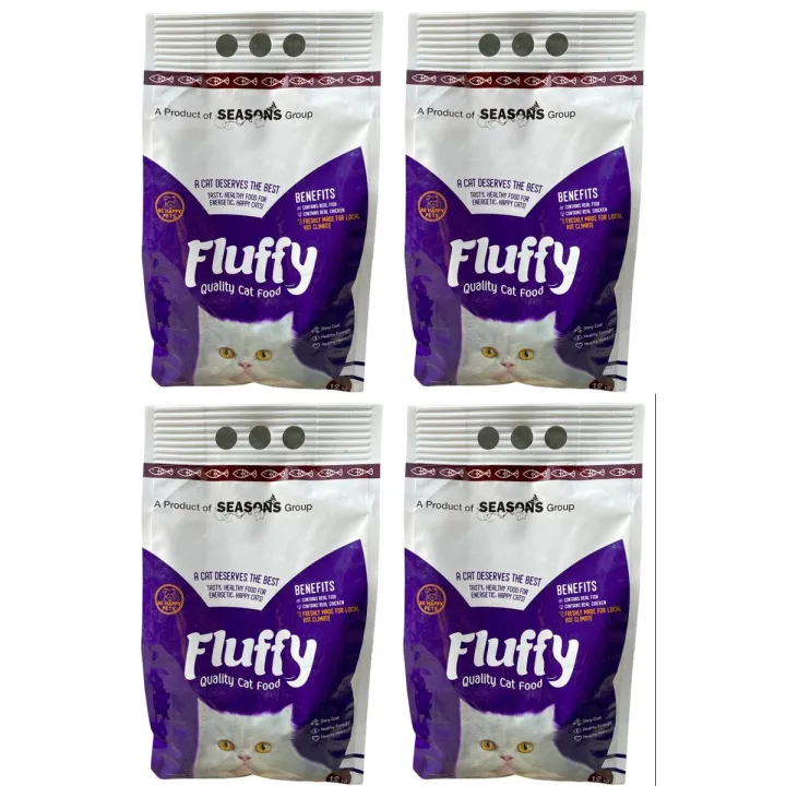 Fluffy Cat Food Pack of 4 - 1.2 KG Pack - Healthy Quality Dry Cat Food ...