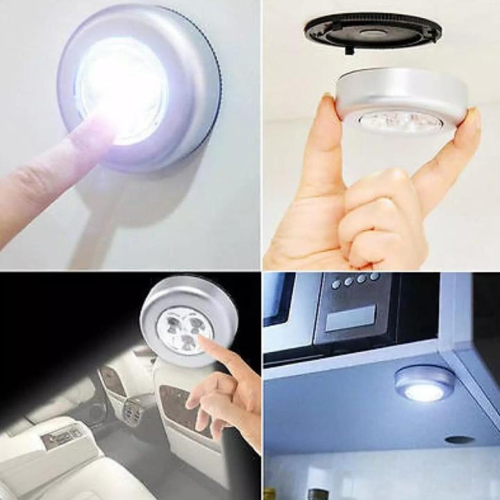 LED Tap Light, Stick on Push Button Touch Lights Battery Powered Lights ...