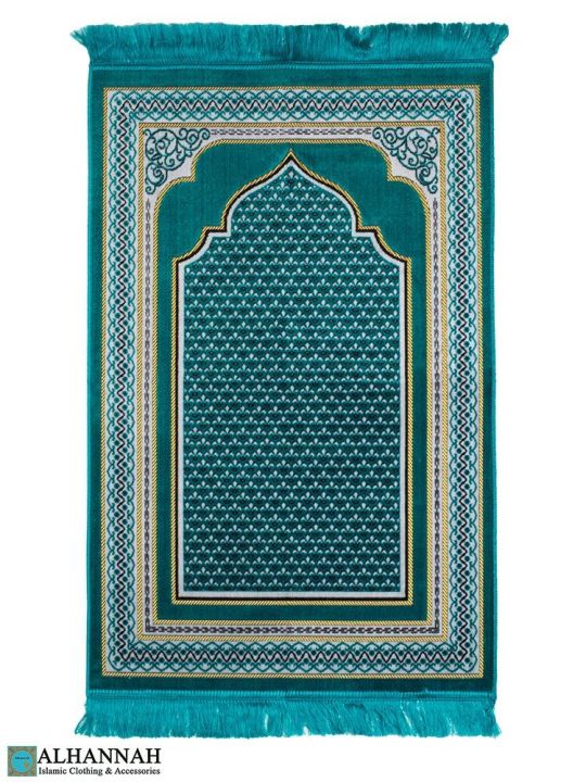 Islamic Prayer Mat Janamaz Sajjadah Muslim Thick Sajda Velvet Lattice ...