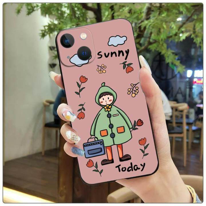 For iPhone 13 mini Back Cover Case Fashion Cartoon girl Shockproof ...