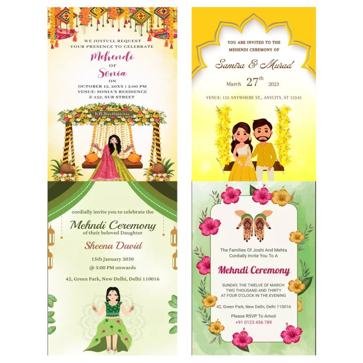 Customize Cards - Mehndi cards - Dholki Cards - Nikkah cards - Wedding ...