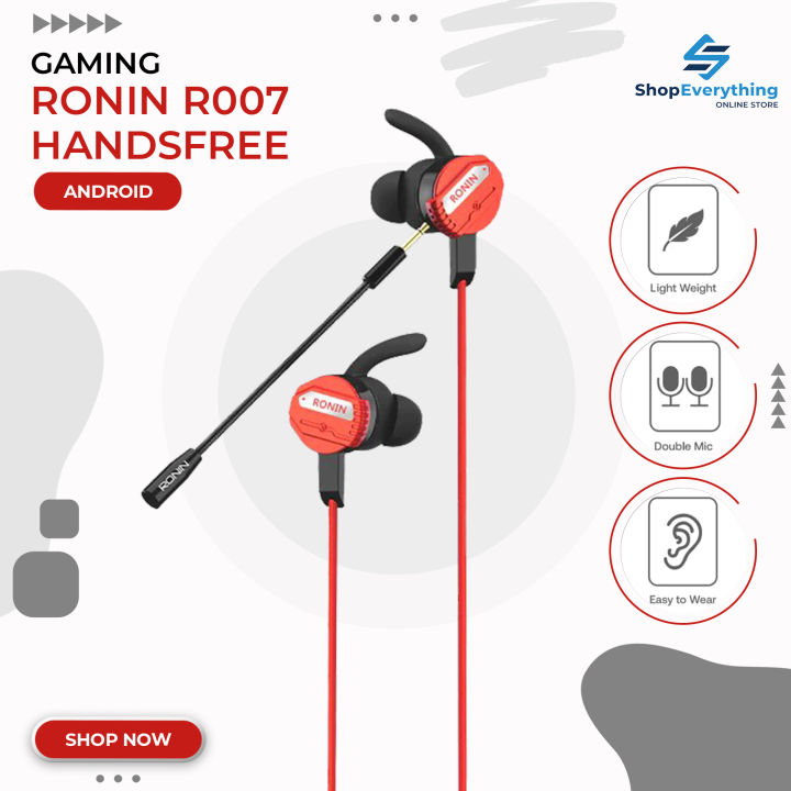 Ronin R007 Gaming Handsfree With Plug Cable Mic / R007 Handsfree / R-007 Gaming Handsfree Best ...
