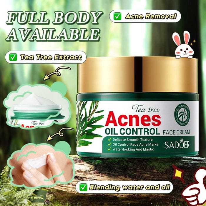 Tea Tree Acne Oil Control Face Cream 50g – Anti-Acne, Oil Control ...