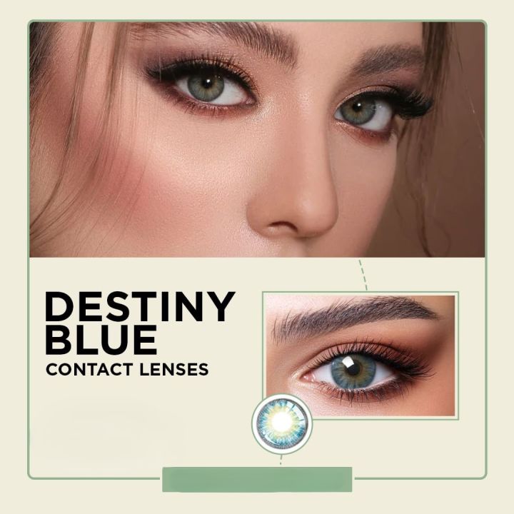 Shade Name: Destiny Blue Big Eye Lenses Soft Colored Contact Lenses ...