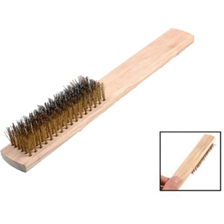 Copper Wire Brush,Brass Steel File Cleaning Brush Wooden Handle Steel ...