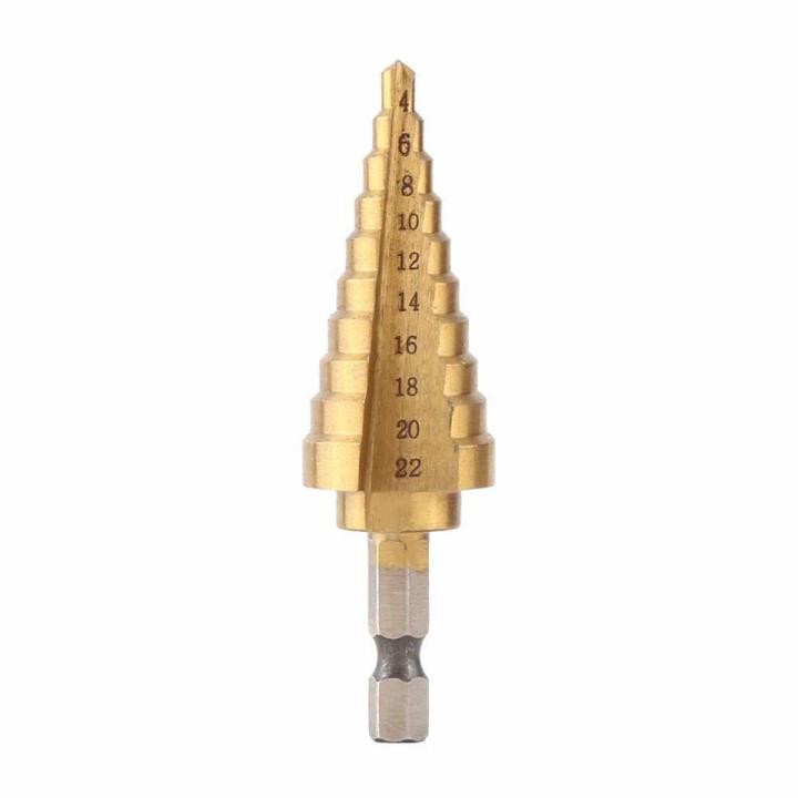 4-22MM HSS Hex Titanium Cone Drill Bit Hole Cutter For Steel Drilling ...