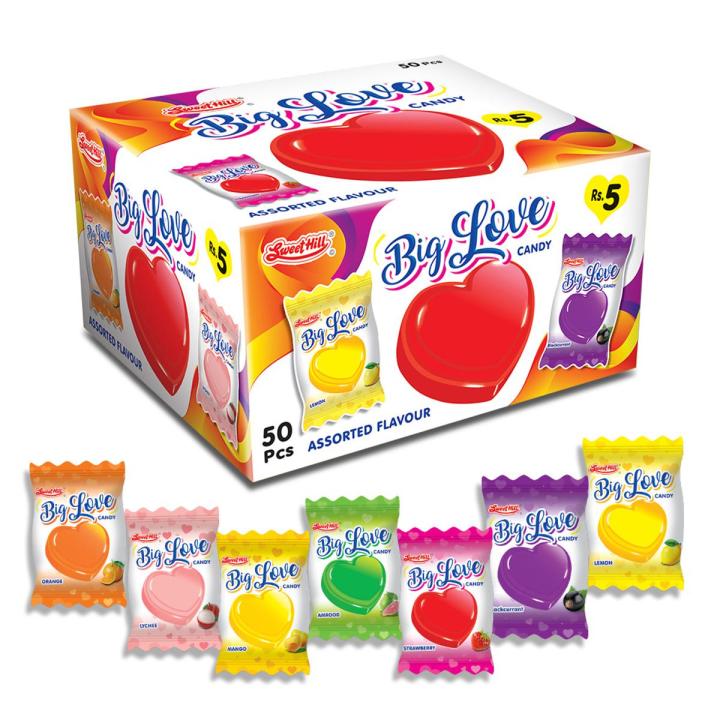 Big Love Heart Candy by Sweethills 50 Pieces Assorted Flavors | Fruity ...