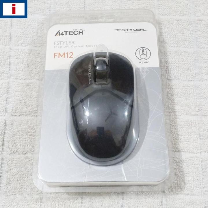 A4Tech Fstyler Mouse FM12 - (Black) - USB Wired - 1000 dpi - 3 Buttons ...