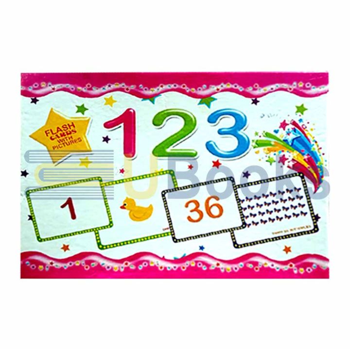 1 2 3 (36 Number Flash Cards With Pictures) | Daraz.pk