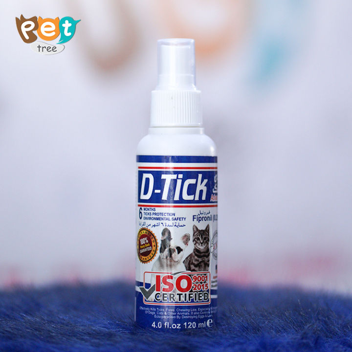 D-Tick Flea and Tick Spray for Cats & Dogs - 120 ML, Fast-Acting ...