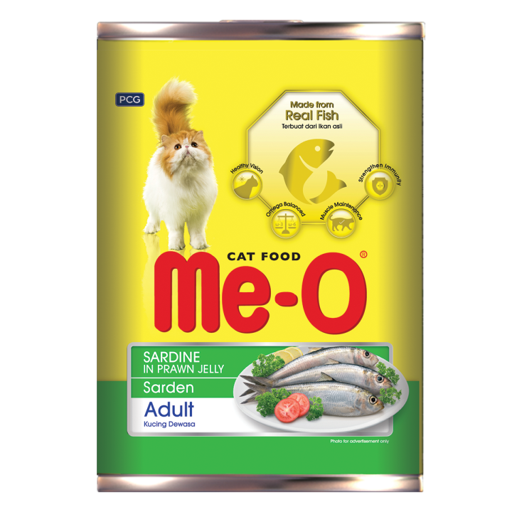 Me-O / MeO Adult Cat Wet Food Tin With Sardine in Jelly - 400G | Daraz.pk
