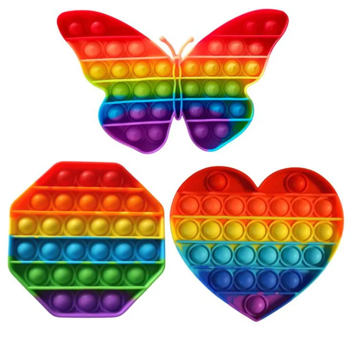 Pack Of 3 POP Bubble Squeeze Sensory Fidget Toy Pop It Figit Toy Fidget ...