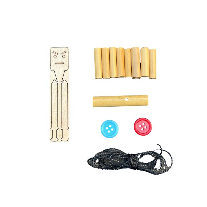 Quorrae Bamboo Man Toy Diy Bamboo Puppet Kit for Kids Interactive Craft ...