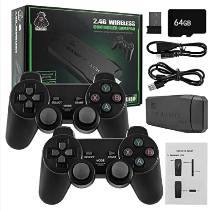 Wireless Controller Gamepad With 64gb Tf Card Plug and Play Video Game ...