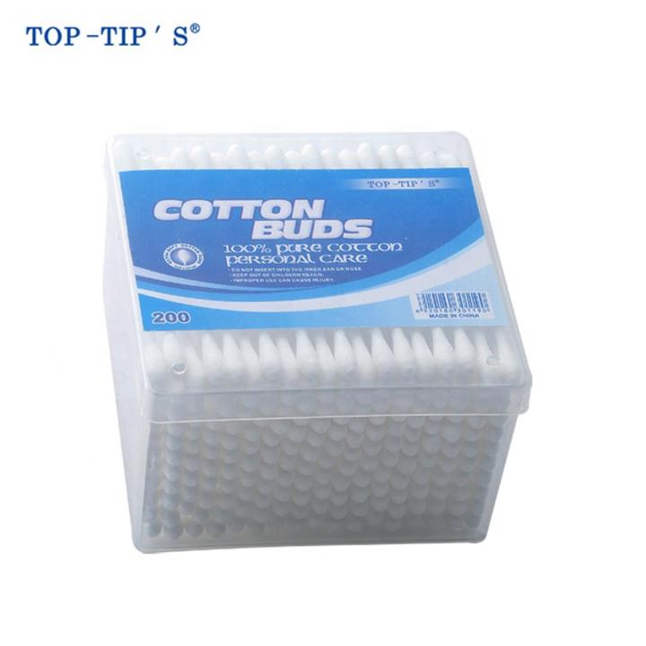 200PCS White Plastic Cotton Buds Q Tips Natural Flexible Cotton Buds Q ...