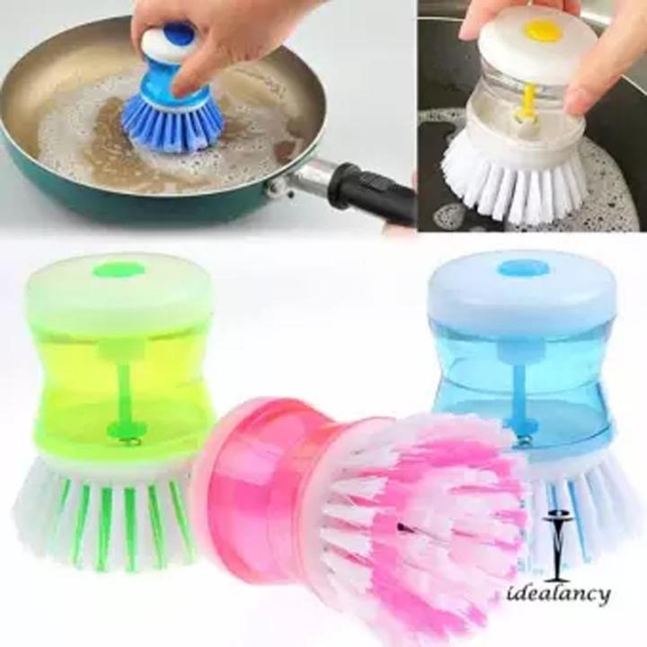 Kitchen Scrub Wash Tool Pot Dish Plastic Brush With Washing Up Liquid ...